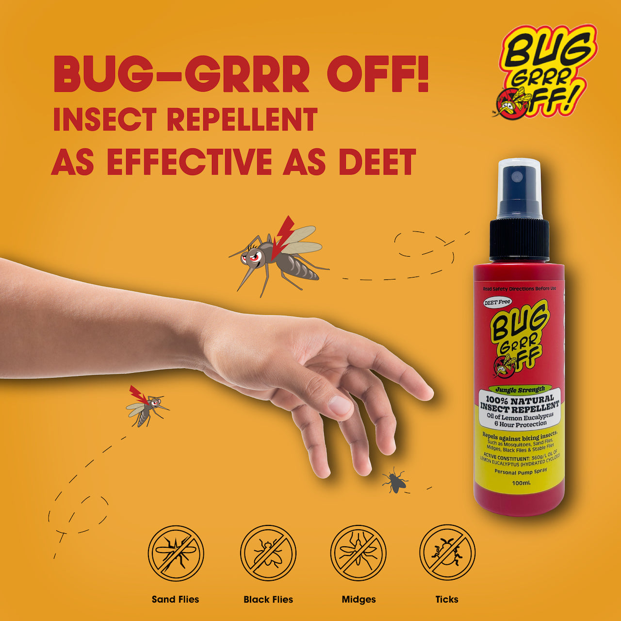 Bug-Grrr Off! - Natural Insect Repellent Spray - 100ml – Red Dot ...